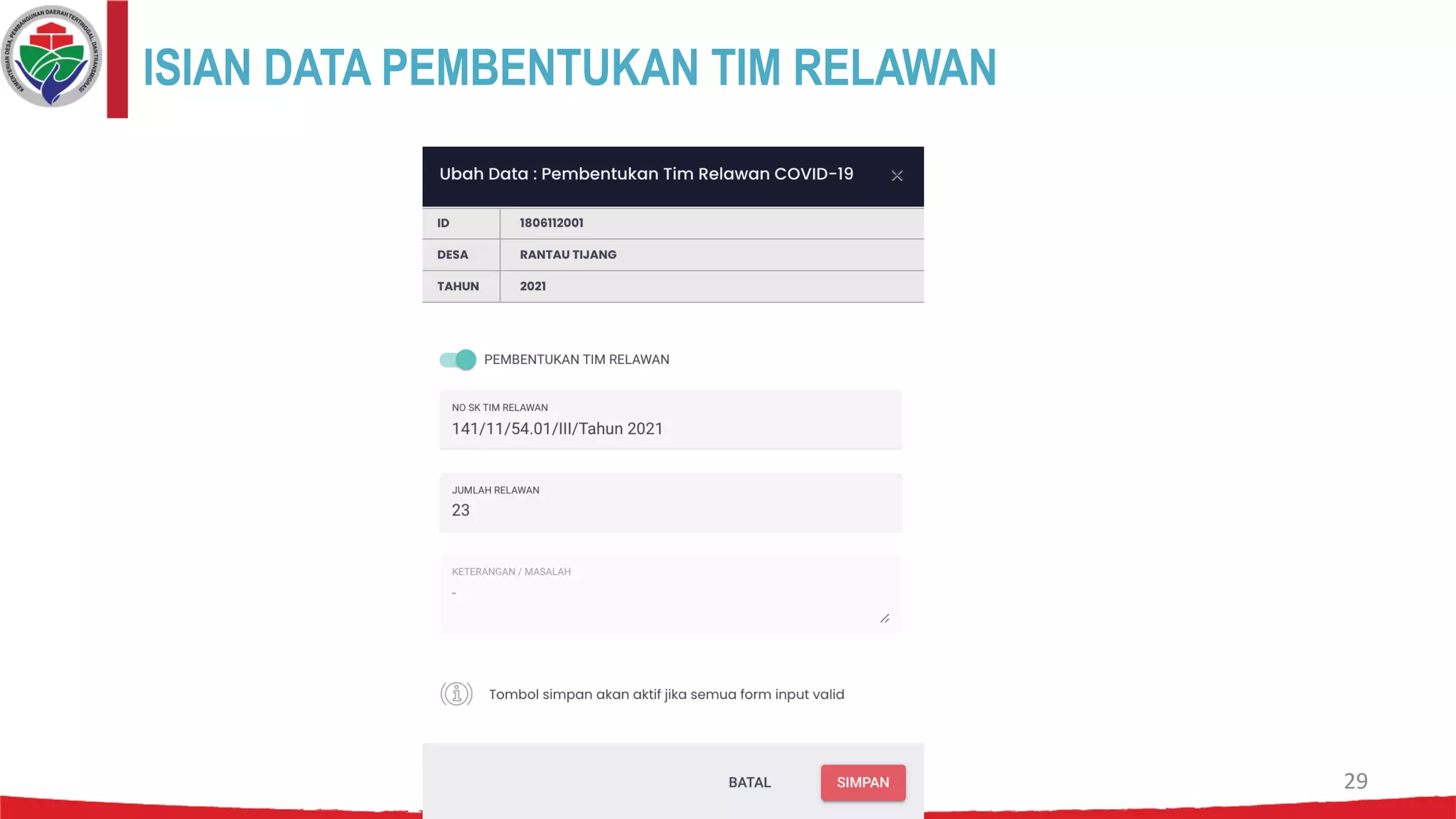 Monev Dana Desa Aplikasi Pendataan Pendamping Desa | PDF