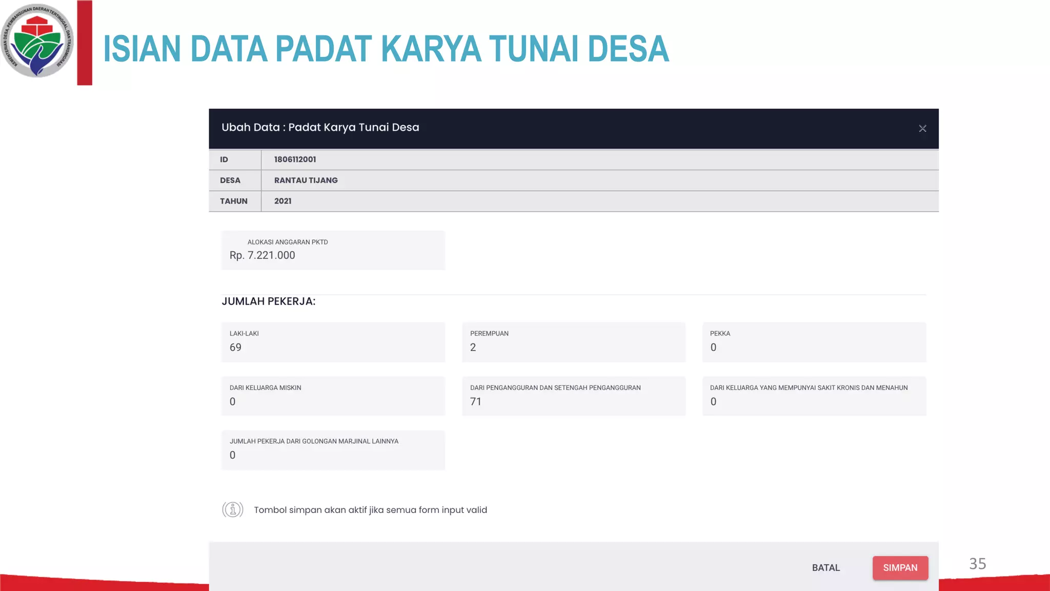Monev Dana Desa Aplikasi Pendataan Pendamping Desa | PDF