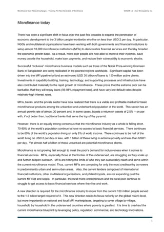 Mon Ex And Next Gen Microfinance Whitepaper | PDF