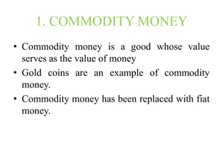 Money meaning and concept, definition and role | PPT