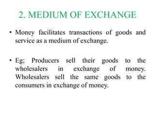 Money meaning and concept, definition and role | PDF