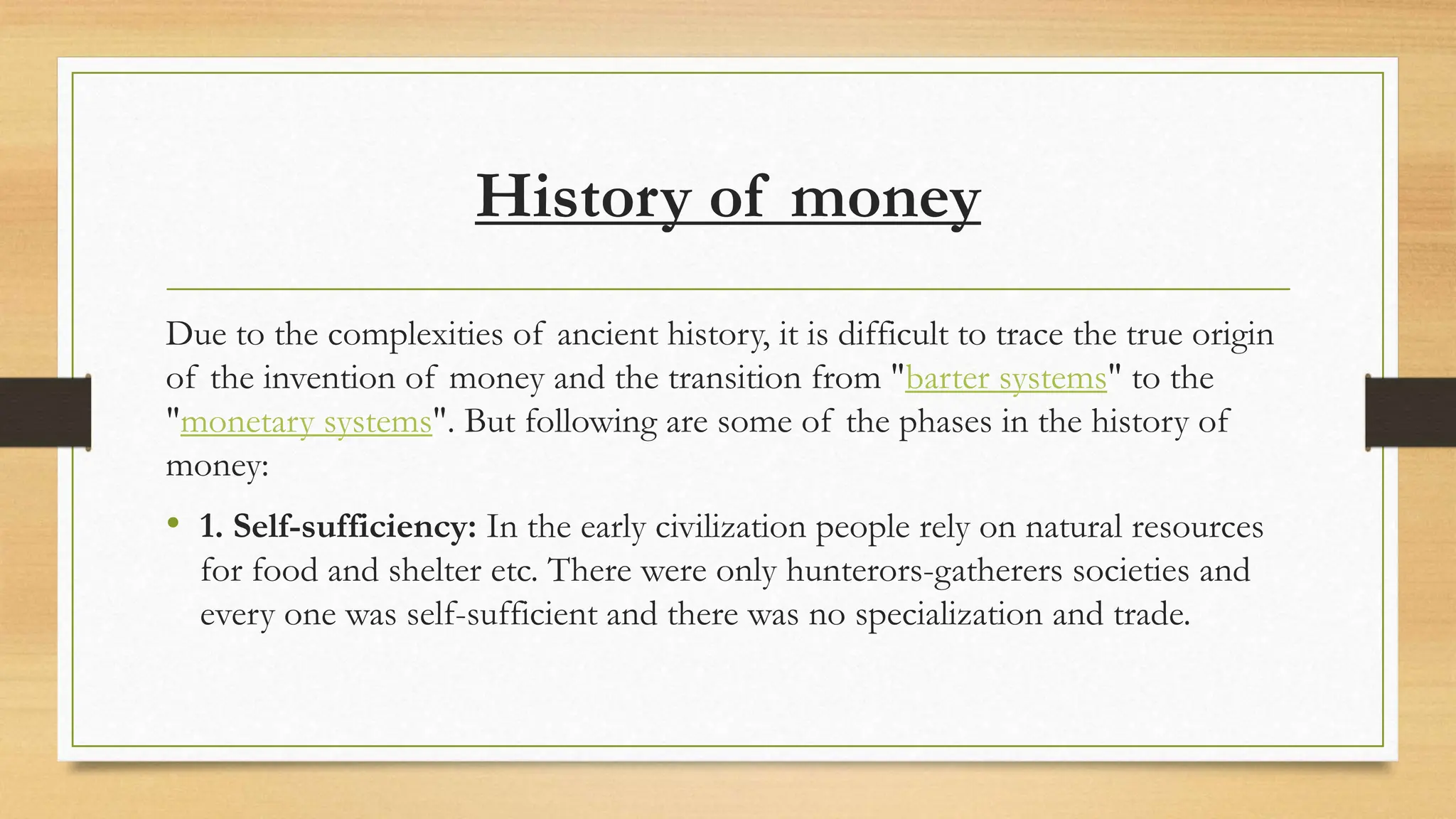 history of money and its characteristics | PPT