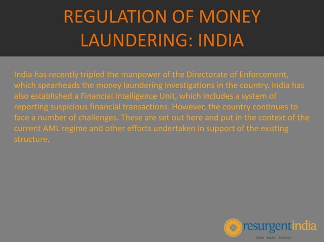 Money Laundering and Its Fall-out - REGULATION OF MONEY LAUNDERING ...