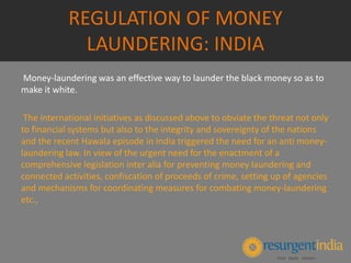 Money Laundering and Its Fall-out - REGULATION OF MONEY LAUNDERING ...