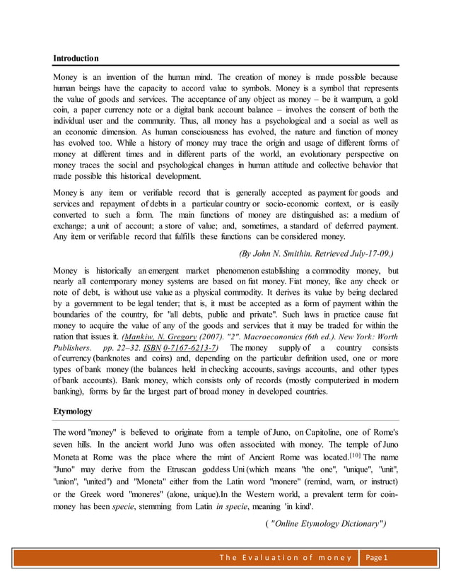 Money banking assignment | DOCX