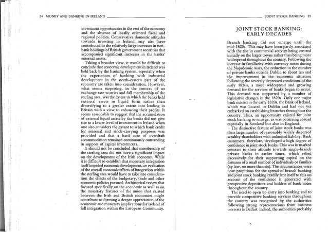 Money and Banking in Ireland (1990) | PDF