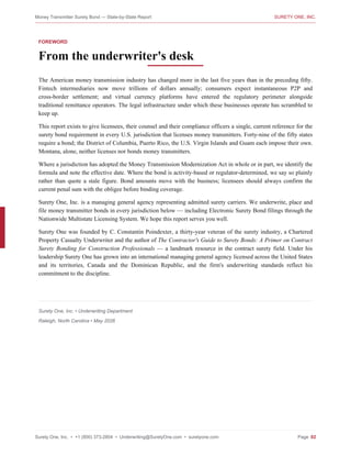 Money Transmitter Surety Bond Requirements State-by-State Guide | PDF