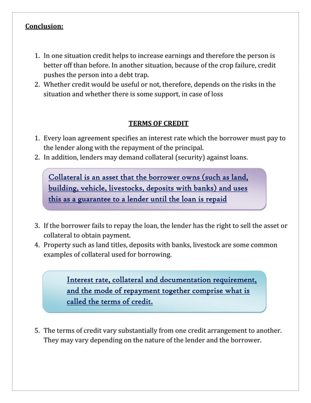 Money and credit grade 10 notes | PDF