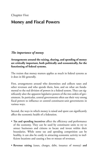 Federations & Local Government - Money and Fiscal Powers | PDF
