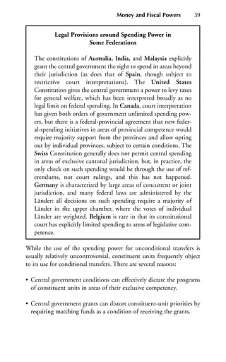 Federations & Local Government - Money and Fiscal Powers | PDF