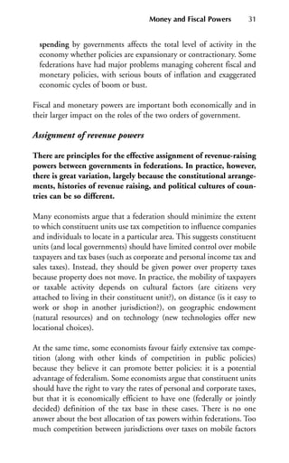 Federations & Local Government - Money and Fiscal Powers | PDF
