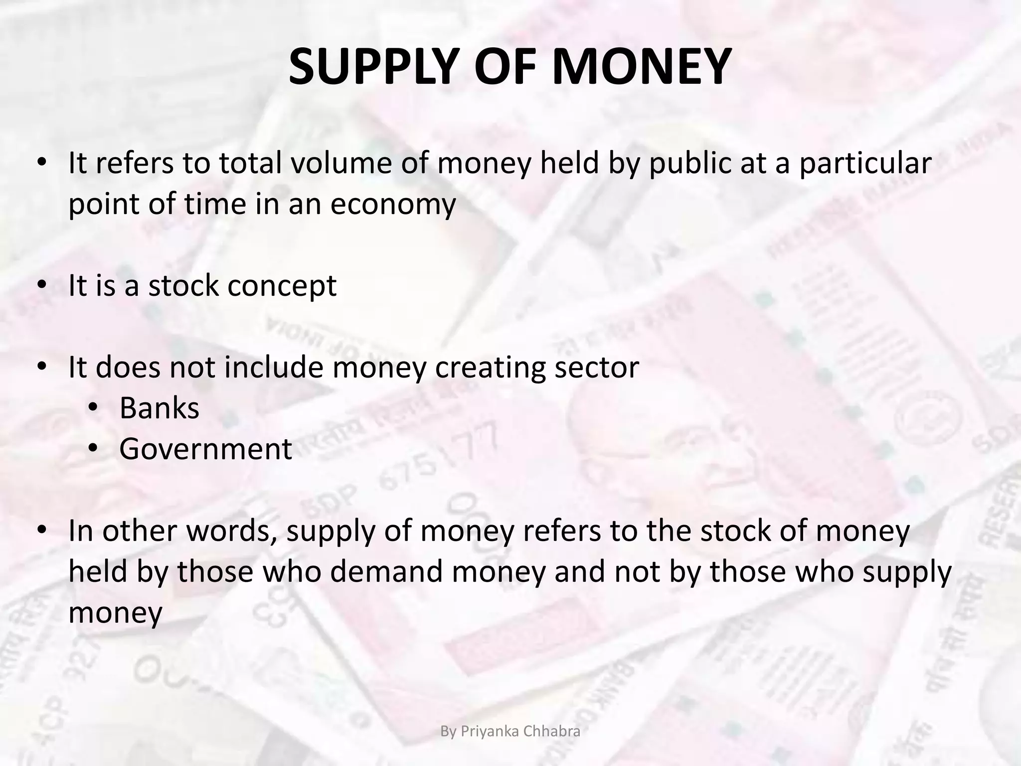 Money and supply of money | PPTX