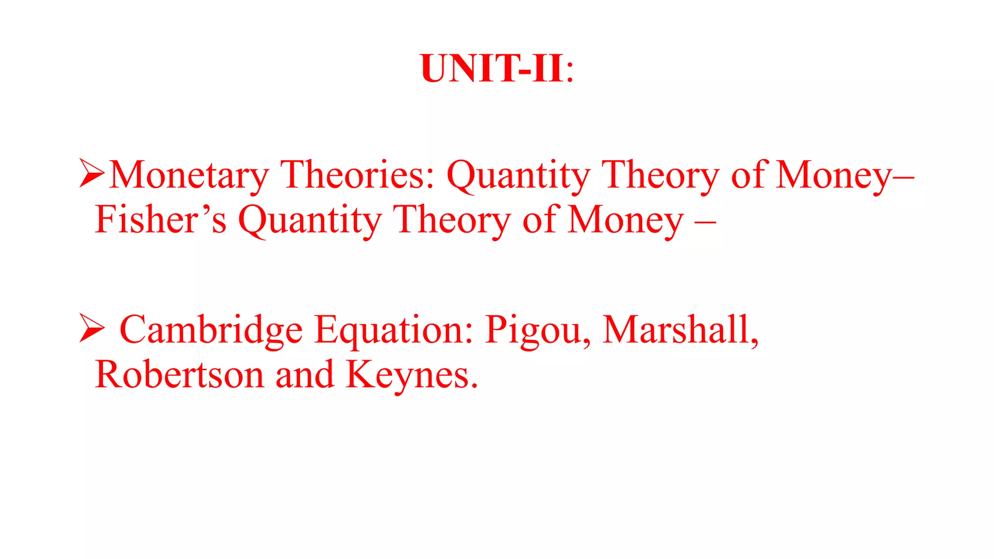 Money & banking unit ii | PPTX