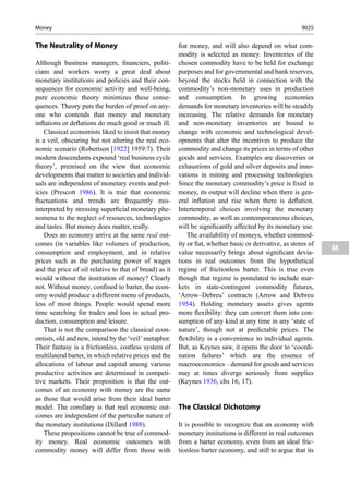 Money by James Tobin in New Palgrave Dictionary of Economics | PDF
