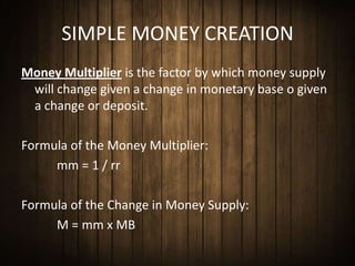 Money, central banking, and monetary policy | PPTX