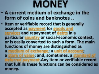 money and credit class 10 | PPTX