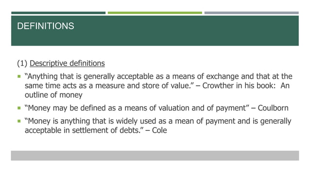 Money concept and its functions | PPSX