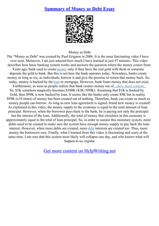 Money Essays | PDF