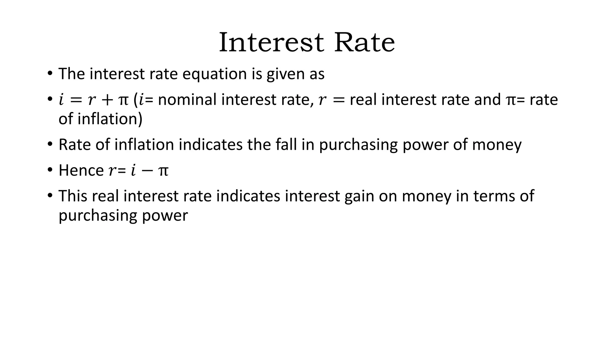 Money inflation and interest rate | PPT