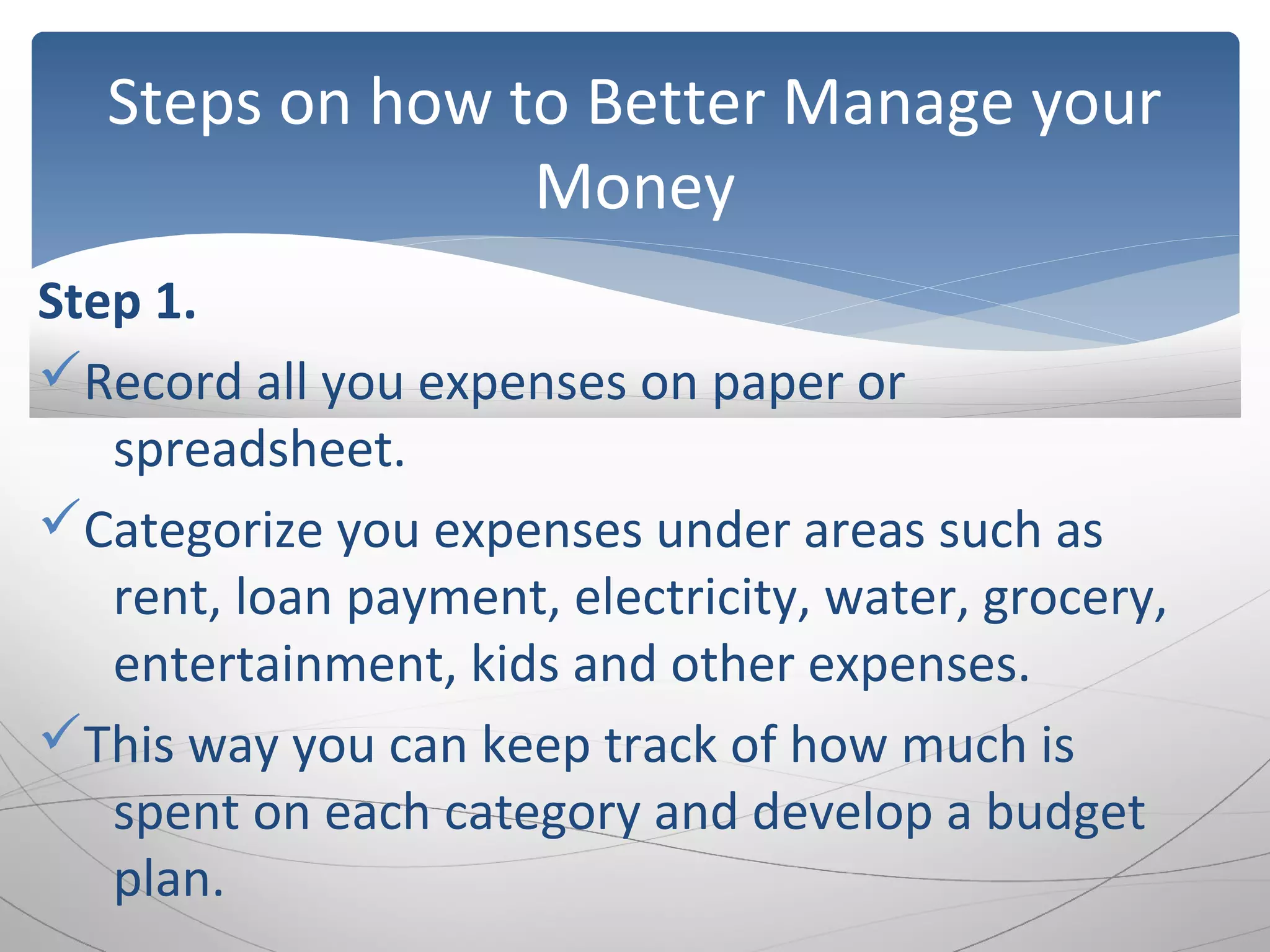 How to Best Manage your Money | ODP