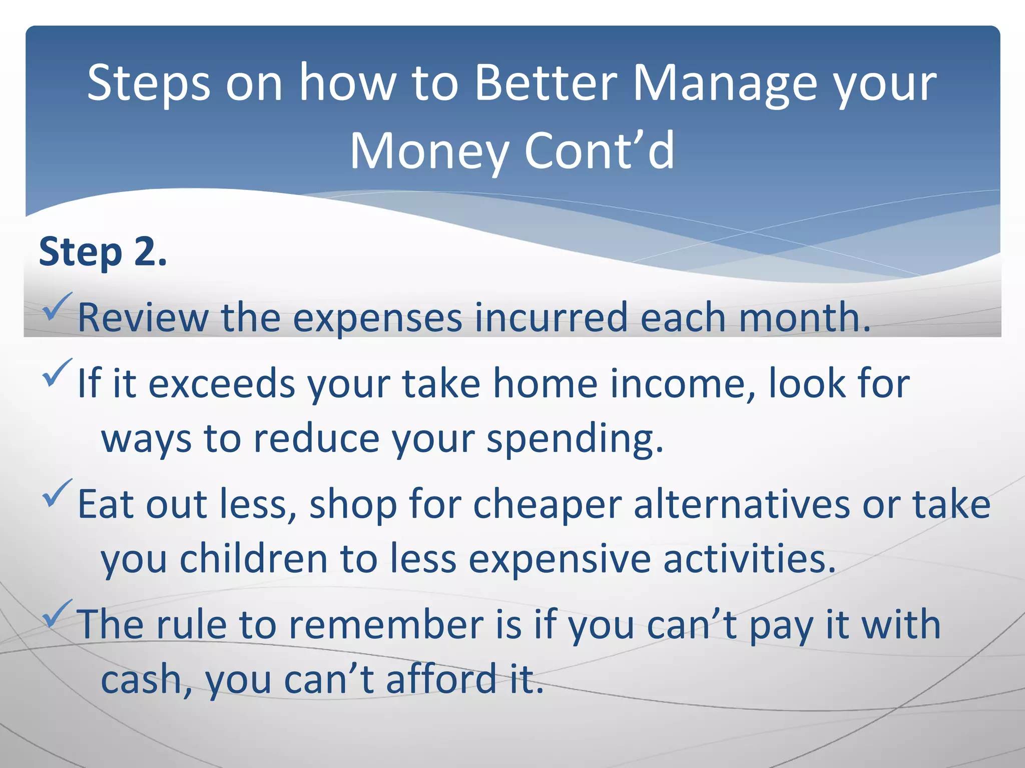 How to Best Manage your Money | ODP