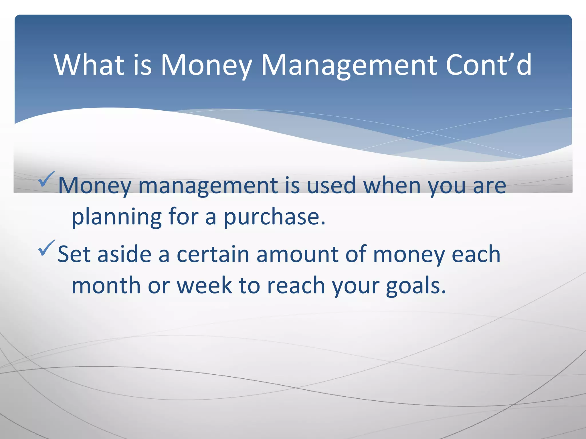 How to Best Manage your Money | ODP