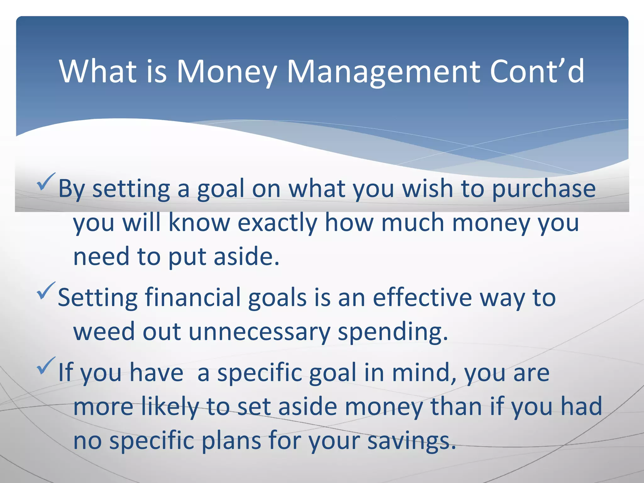 How to Best Manage your Money | ODP