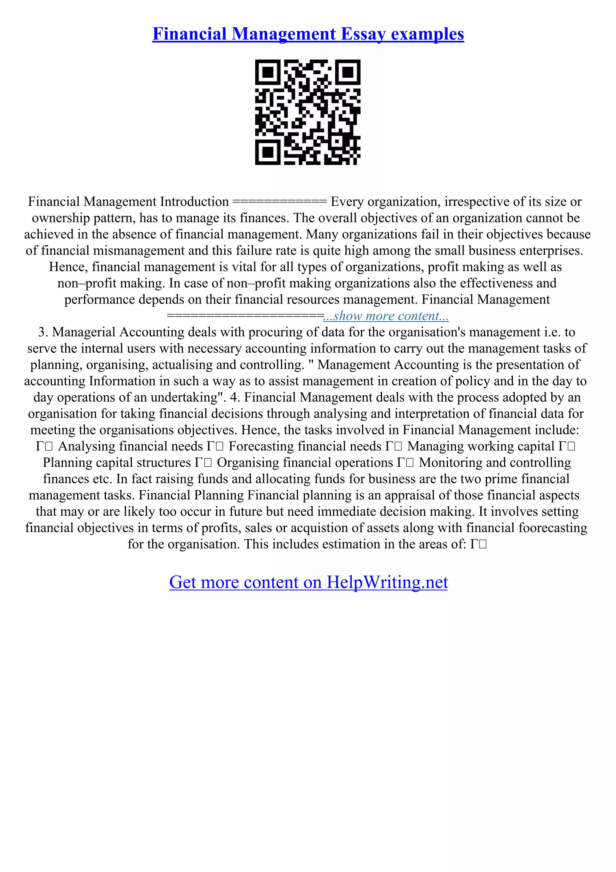 Money Management Essay | PDF