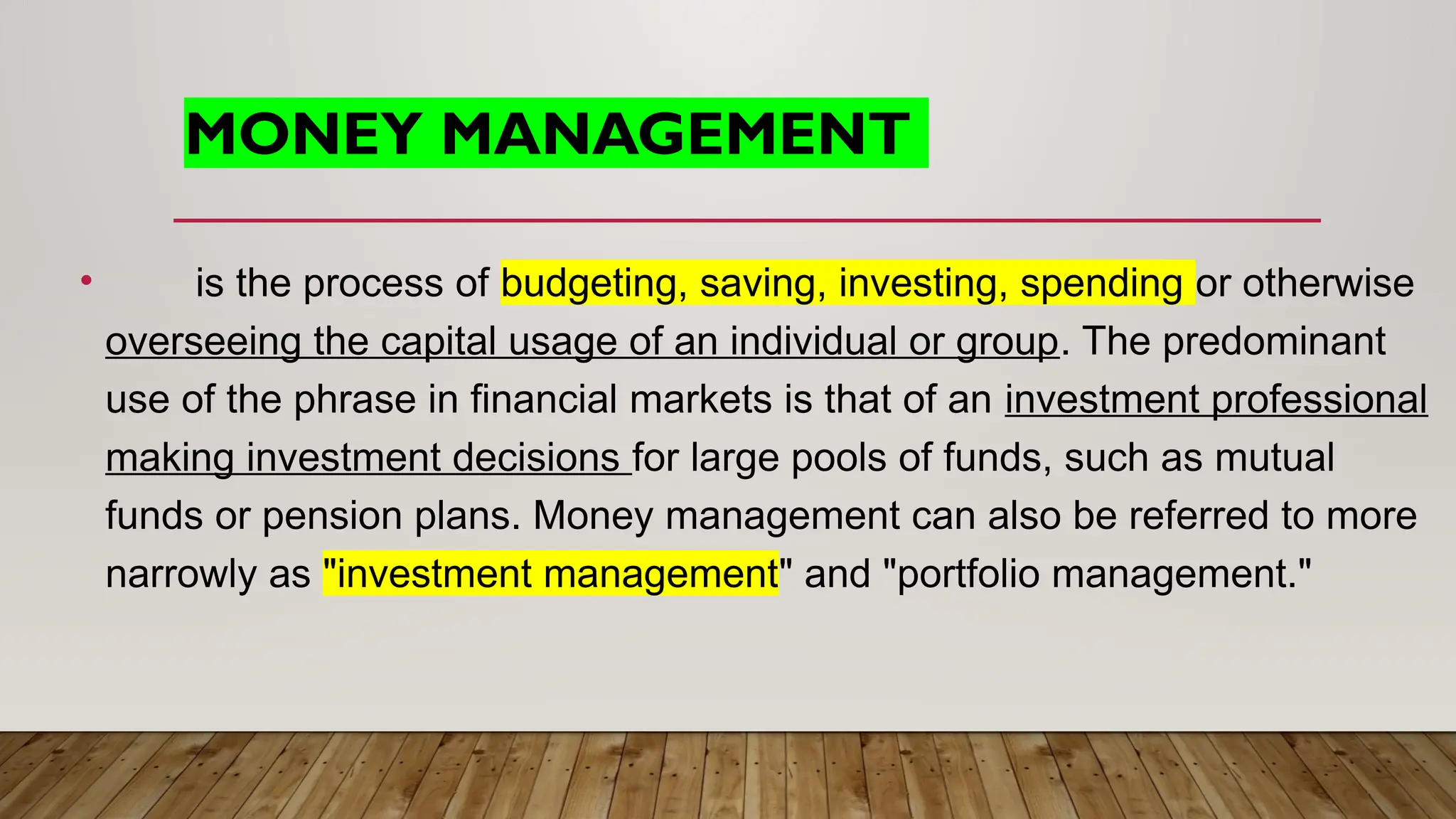 Business Finance: Personal Finance -Money management philosophies.pptx