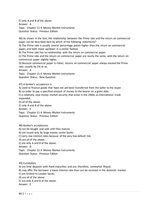 Test bank of Financial Markets and Institutions -Money Market.pdf