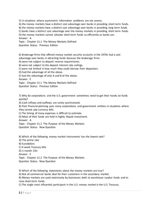 Test bank of Financial Markets and Institutions -Money Market.pdf