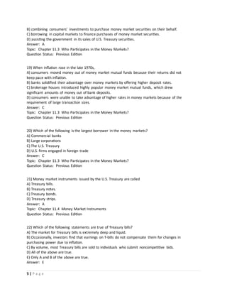 Test bank of Financial Markets and Institutions -Money Market.pdf