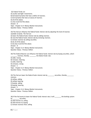 Test bank of Financial Markets and Institutions -Money Market.pdf