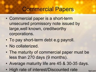 Money market instruments | PPTX