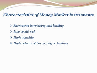 Money market instruments | PPT