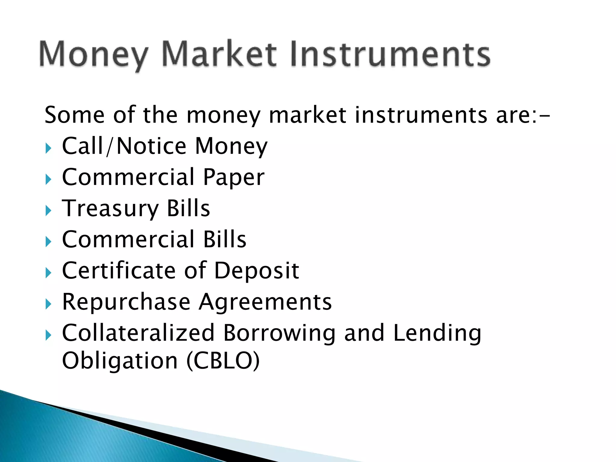Money market instruments | PPTX