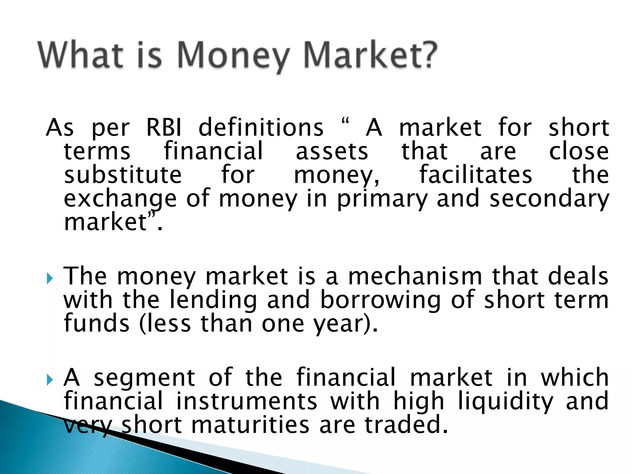 Money market & its instruments | PPTX