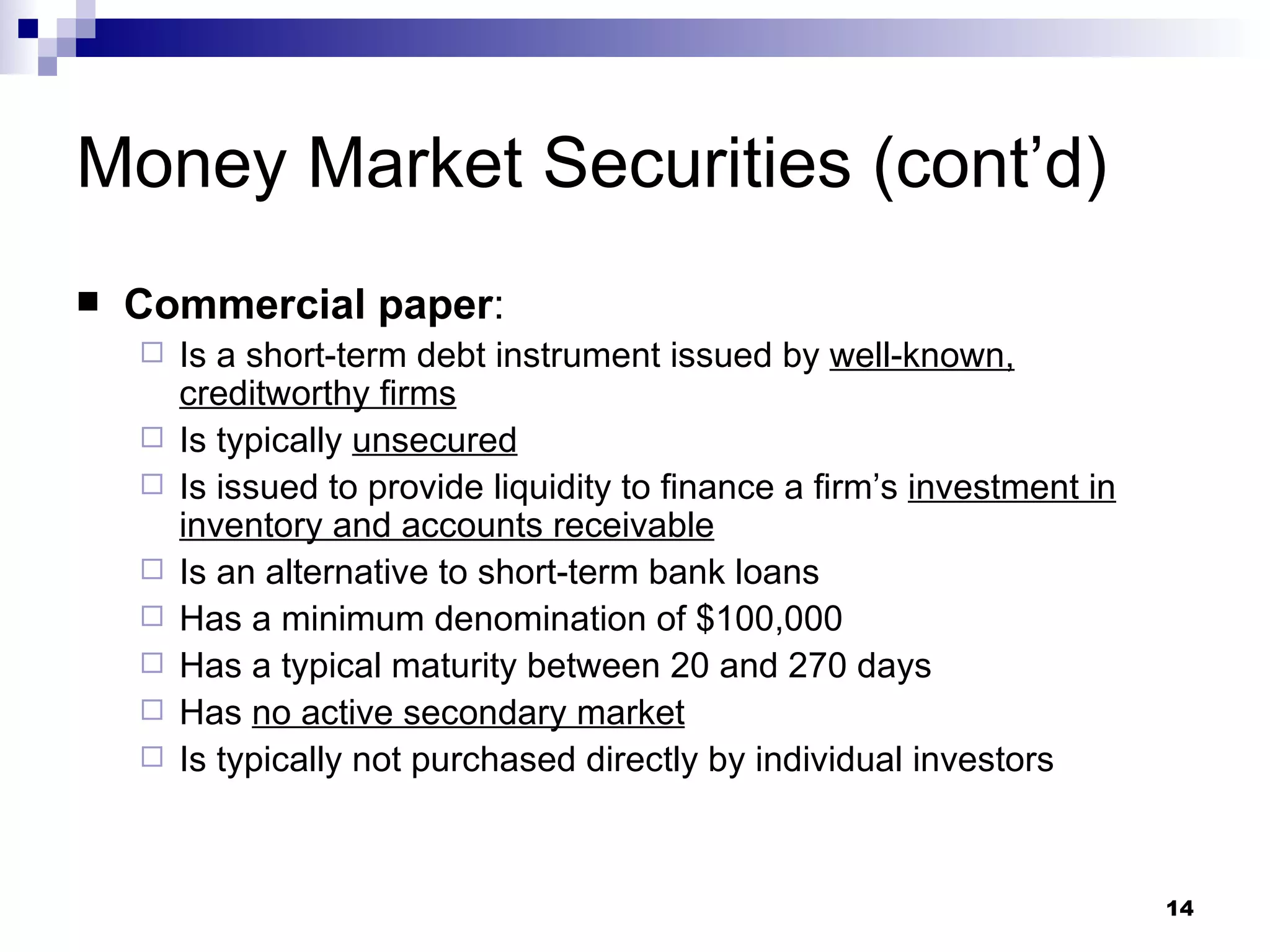 Money markets ch. 9 (uts) | PPT