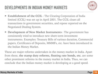 Money markets of India | PDF