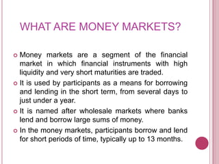 Money markets in south africa | PPTX