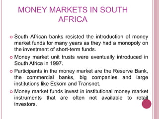 Money markets in south africa | PPTX