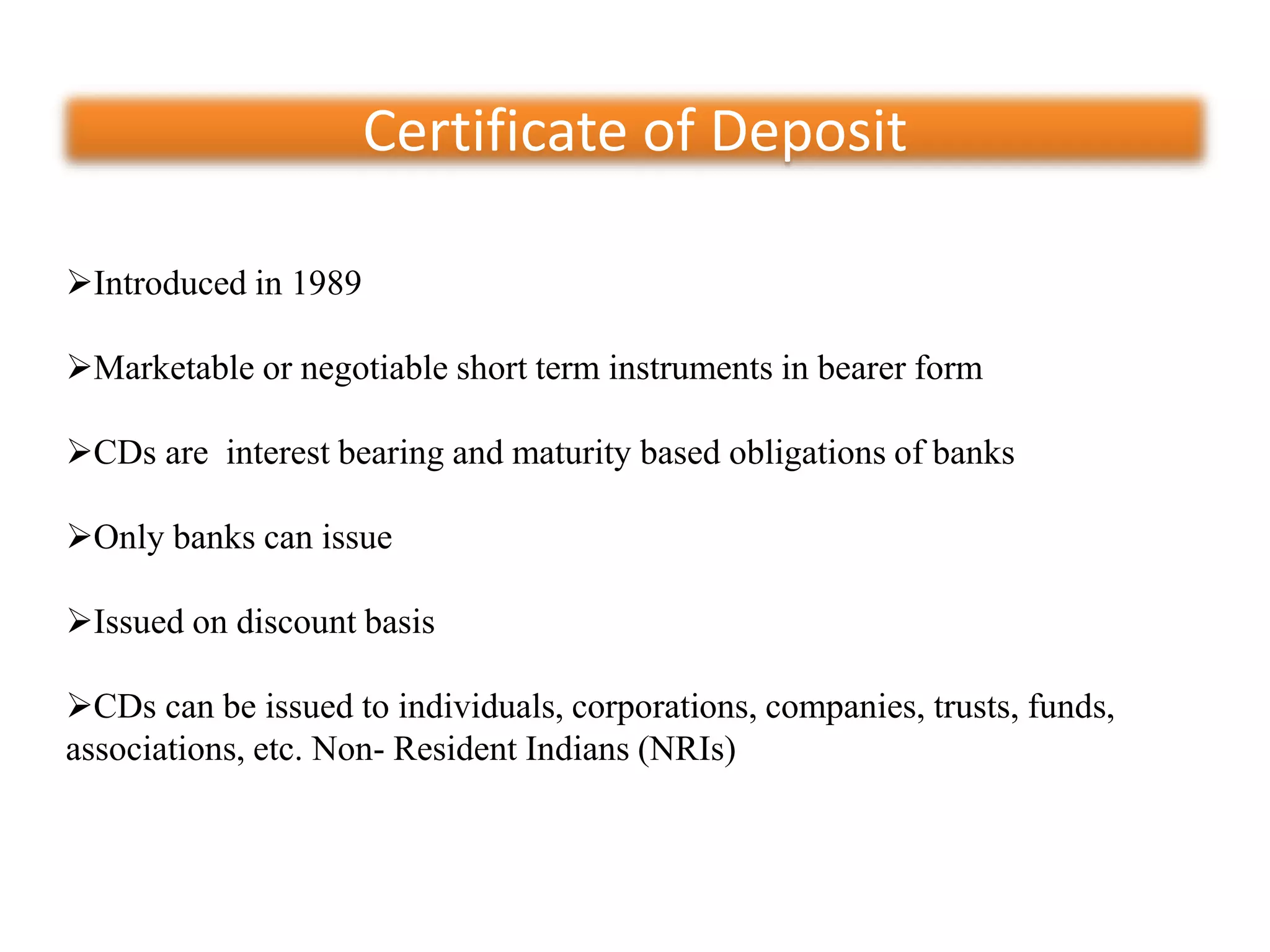 Money market instruments with examples | PPTX