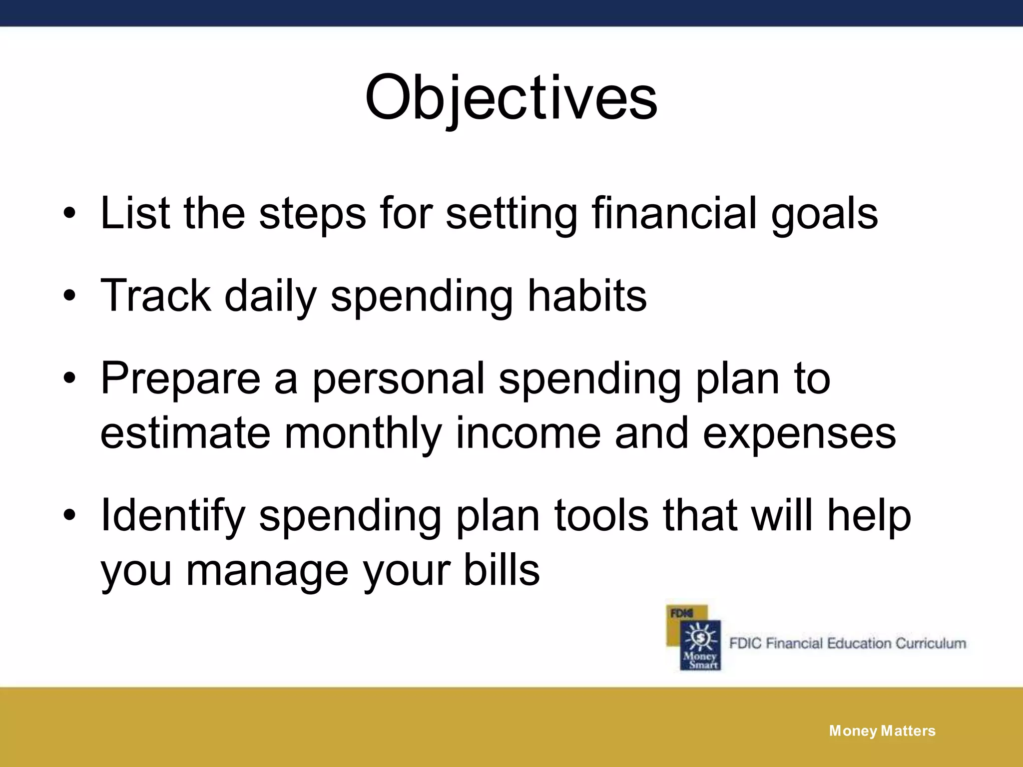 Money Matters Budgeting | PPT
