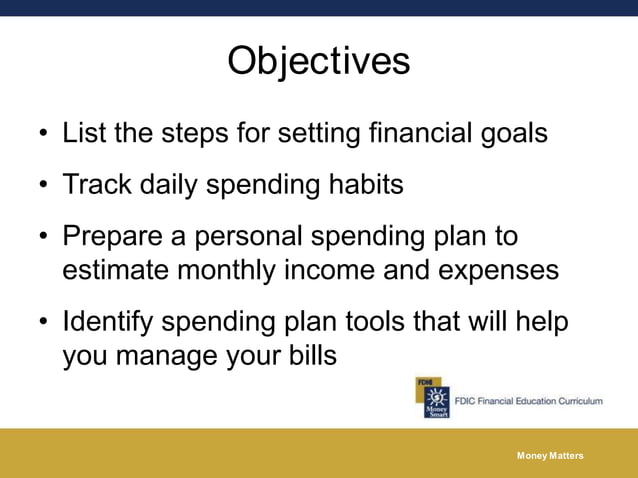 Money Matters Budgeting | PPT