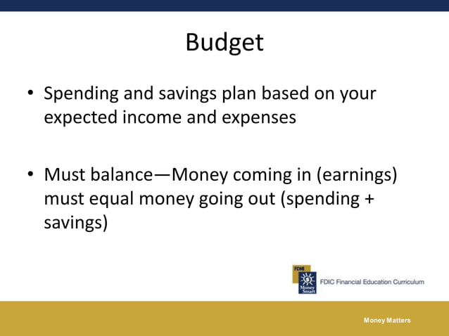 Money Matters Budgeting | PPT