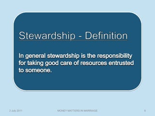 Money matters in marriage | PPSX