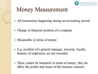 Money Measurement Concept | Accounting | PPTX