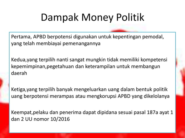 Money politik | PPTX