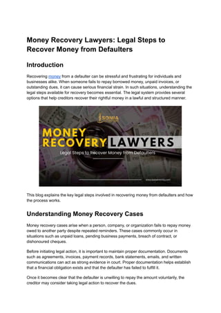 Money Recovery Lawyers_ Legal Steps to Recover Money from Defaulters.pdf