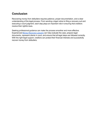 Money Recovery Lawyers_ Legal Steps to Recover Money from Defaulters.pdf